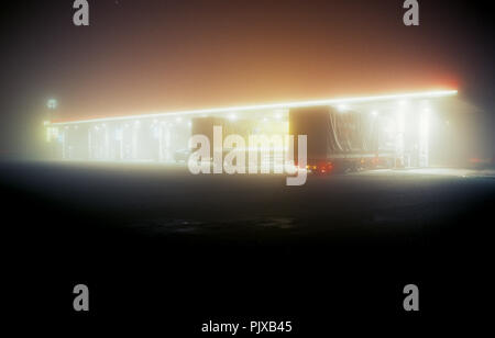 Esso fuel station in Belgium at night (19/09/2003 Stock Photo - Alamy
