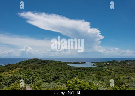 Cumulonimbus Anvil Cloud Off Caribbean Island Stock Photo - Alamy