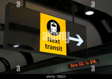 Airport transit shuttle signage,Heathrow,London,England Stock Photo - Alamy