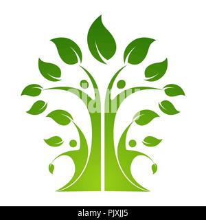 Health life people tree leaf green logo Stock Vector Image & Art - Alamy