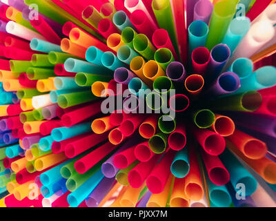 Fancy straw art background. Abstract wallpaper of colored fancy straws ...