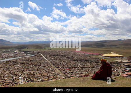 Yarchen Gar Monastery in Garze Tibetan, Sichuan, China. Yarchen Gar is ...