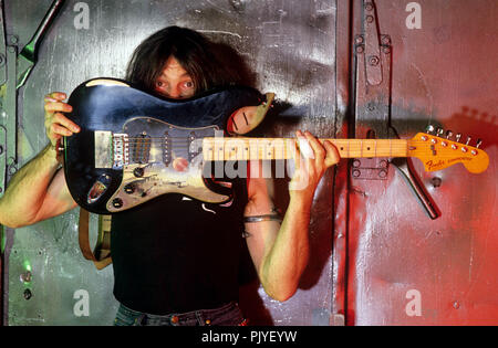 Michael Burston (Motörhead) on 03.12.1987 in München / Munich. | usage ...