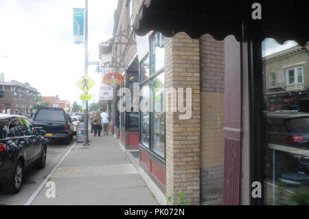Streetscape and sidewalk of Monroe Avenue Rochester NY, USA Stock Photo ...