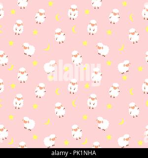 White lamb pattern seamless. Little yeanling background. Animal vector ...