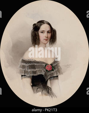Portrait of Natalia Pushkina, the wife of the poet Alexander Pushkin ...