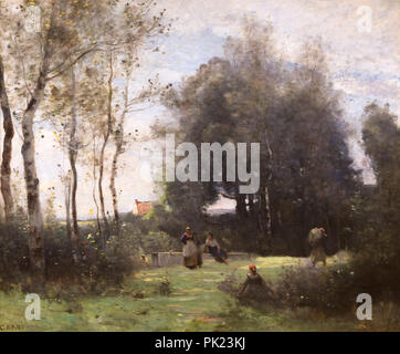 Jean-Baptiste-Camille Corot - The Bridge at Mantes Stock Photo - Alamy