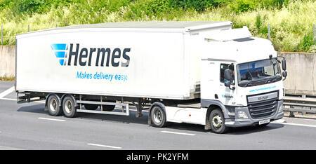 Hermes delivery van on motorway. Hermes is Germany’s largest post ...