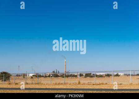 SASOLBURG, SOUTH AFRICA, JULY 30, 2018: A street scene, with the ...