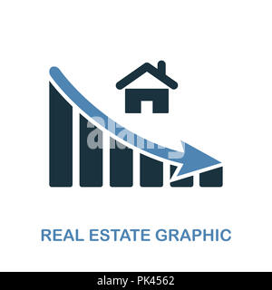 Real Estate Decrease Graphic icon. Mobile app, printing, web site icon. Simple element sing ...