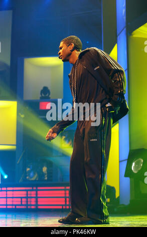 Usher, amerikanischer RnB Sänger und Schauspieler, bei einem Konzert in ...