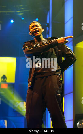 Usher, amerikanischer RnB Sänger und Schauspieler, bei einem Konzert in ...