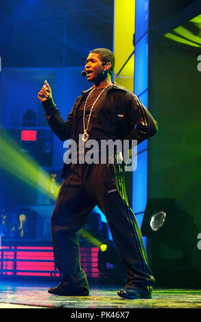 Usher, amerikanischer RnB Sänger und Schauspieler, bei einem Konzert in ...