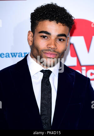 Malique Thompson-Dwyer attending the TV Choice Awards at the Dorchester ...