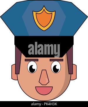 Police face cartoon colorful Stock Vector Image & Art - Alamy