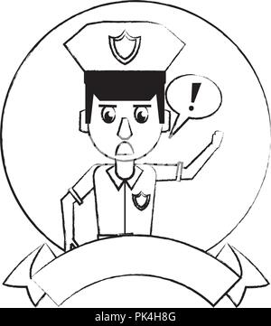 Police and blank ribbon banner sketch Stock Vector Image & Art - Alamy