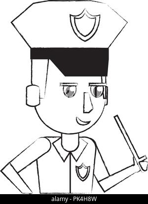 Police profile cartoon sketch Stock Vector Image & Art - Alamy
