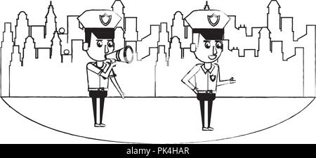 Cops in the city sketch Stock Vector Image & Art - Alamy
