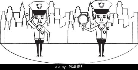 Cops in the city sketch Stock Vector Image & Art - Alamy