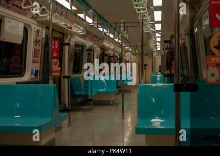 Taipei, Taiwan: Bannan Line (Blue Line) Metro train stopping at a ...