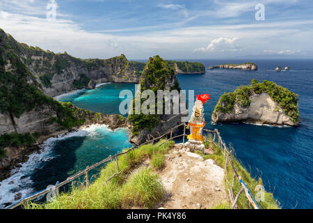 Beautiful view of Raja Lima islands on Nusa Penida in Indonesia Stock ...