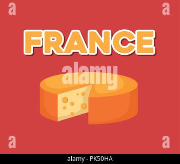 france culture card with cheese vector illustration design Stock Vector ...