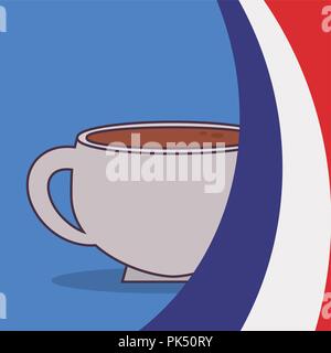 france culture card with coffee cup vector illustration design Stock ...