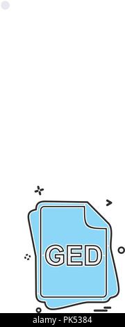 Vector illustration of GED document icon on transparent background ...