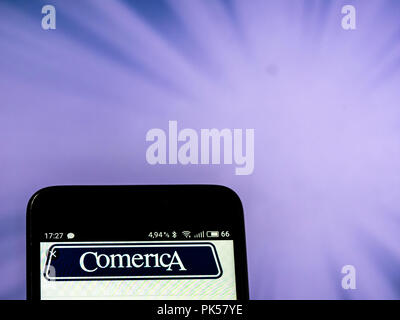 Comerica Bank logo seen displayed on a smart phone Stock Photo - Alamy