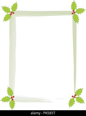 Christmas corners with red berries and decoration ball. Xmas corner ...