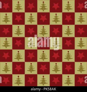 Christmas seamless pattern with christmas trees and stars Stock Vector ...