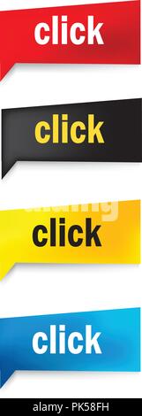 click here web button collection isolated on white Stock Vector Image ...