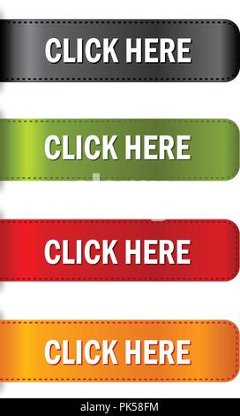 click here web button collection isolated on white Stock Vector Image ...