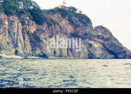 Toning seascape morning dawn horizon sea coast Bay hill sea pebble ...
