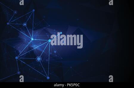 3D triangle pattern geometry. Blue abstract background. shadowed blue ...