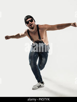 best rapper dancing break dance .photo on a light background Stock ...