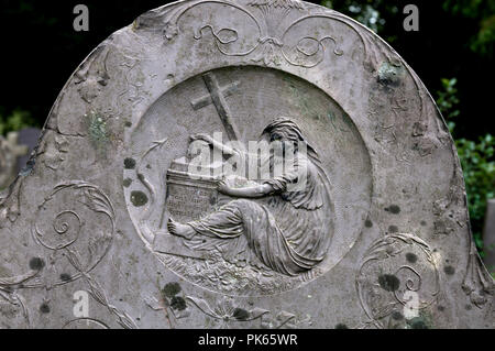 Slate gravestone detail, Our Lady and St. Nicholas churchyard, Wanlip ...