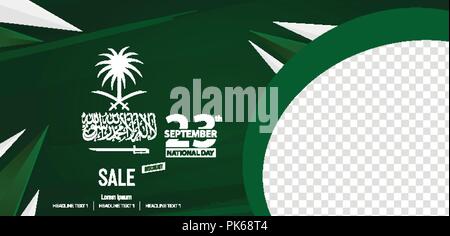 Saudi Arabia National Day Social Media Banner Template Stock Vector ...