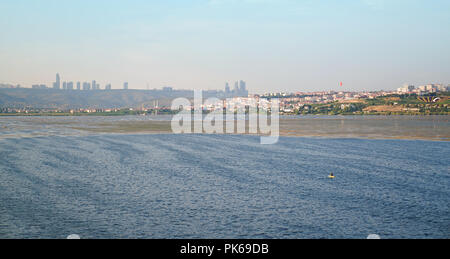 Lake Mogan with golbasi city and cankaya in background, Ankara, Turkey ...