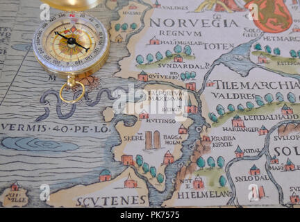 Carta Marina, map of Olaus Magnus 1539. 852 Map of Olaus Magnus, copy ...