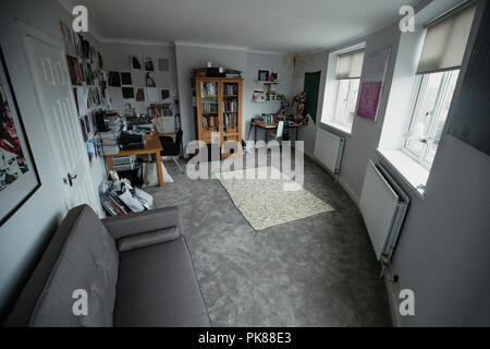 Messy College Dorm Room Interior Stock Photo - Alamy