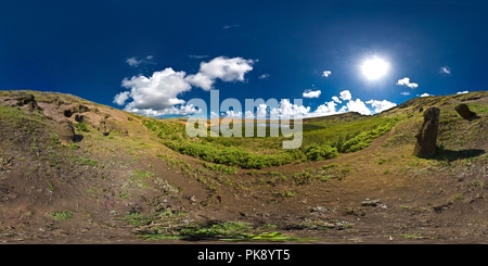 360° view of Inside Rano Raraku : Moai Land - Alamy