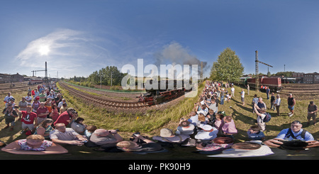360° view of Dampflokparade - Steam Trains - Alamy