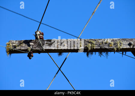 crossbar on power pole weathered badly Stock Photo - Alamy