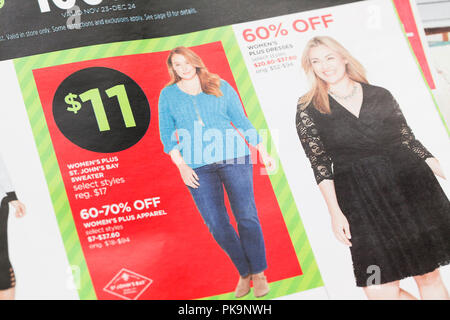 Plus size women's clothing ad in newspaper - USA Stock Photo - Alamy