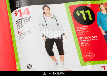 Plus size women's clothing ad in newspaper - USA Stock Photo - Alamy