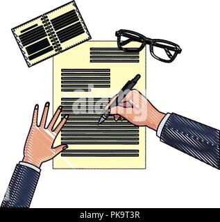 Office elements on desk scribble Stock Vector Image & Art - Alamy