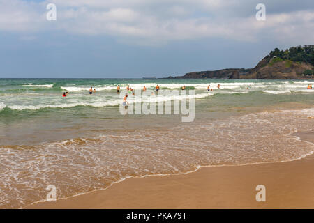 People at kilyos beach. Kilyos, also Kumkoy, is a village located in ...