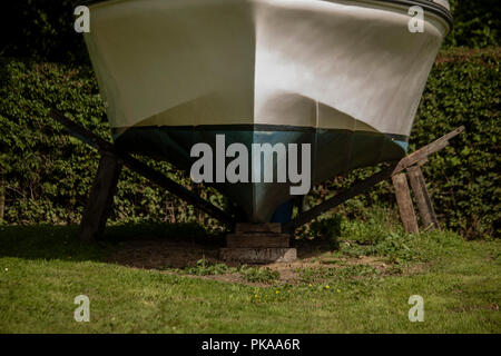 boat is in dry dock, front view Stock Photo - Alamy