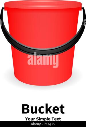 Icon of bucket. Black background with white. Vector illustration Stock ...